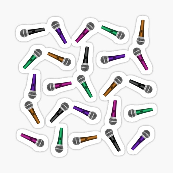 "Microphones - Colors 2" Sticker for Sale by hogies | Redbubble