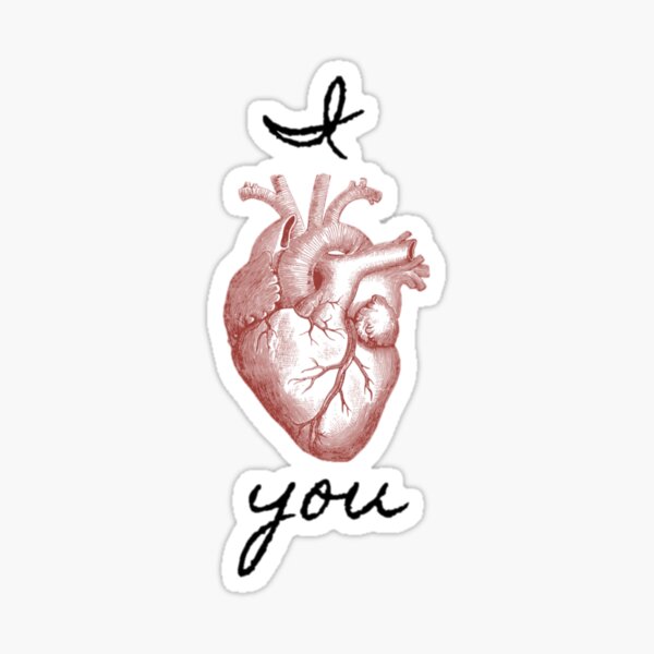 "I heart you" Sticker for Sale by Anatomyofart | Redbubble