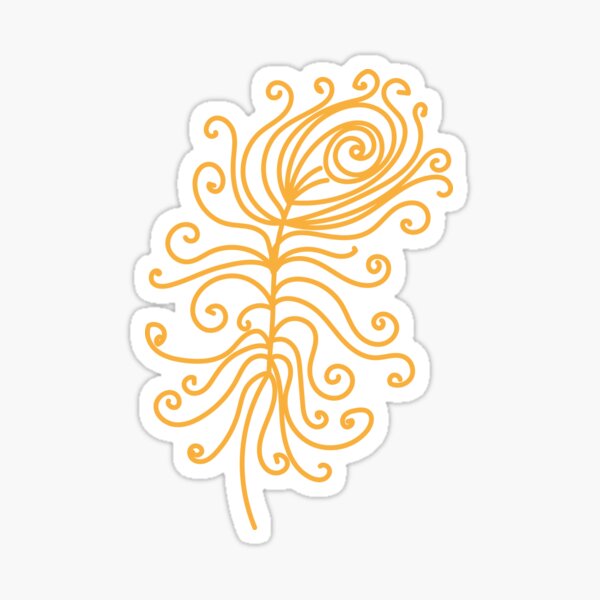 "yellow peacock feathers on black" Sticker for Sale by rysunki-malunki ...