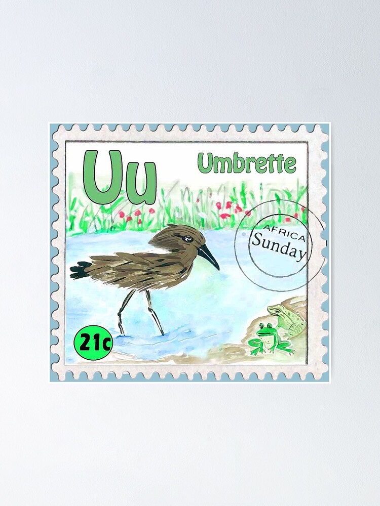 "UMBRETTE in AFRICAN SAFARI ALPHABET COLLECTION" Poster by aldonah ...