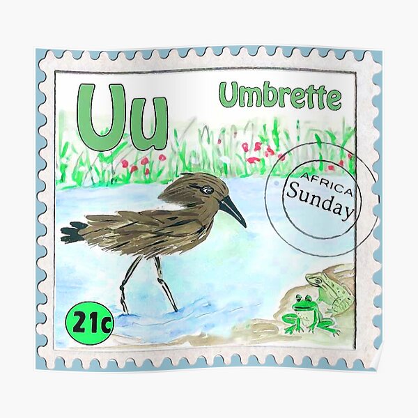 "UMBRETTE in AFRICAN SAFARI ALPHABET COLLECTION" Poster by aldonah ...