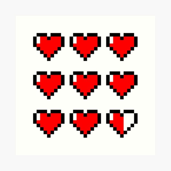 "8-Bit Heart Container" Art Print for Sale by TYPGRAPHY | Redbubble