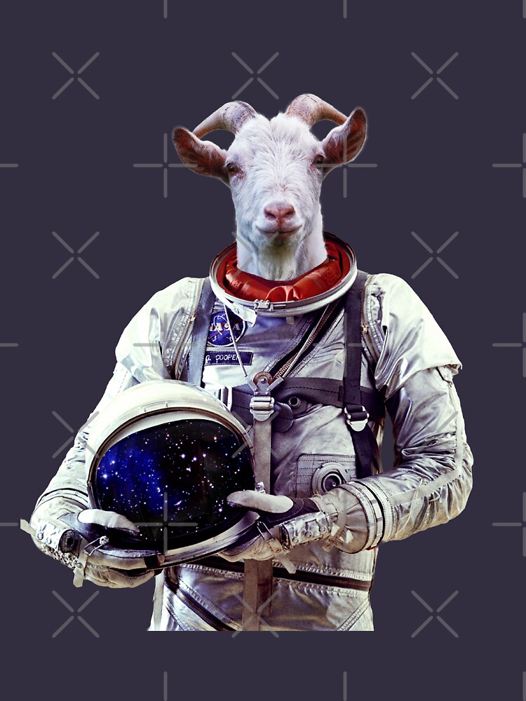 "Goat Astronaut In Space" T-shirt for Sale by Doge21 | Redbubble | goat ...
