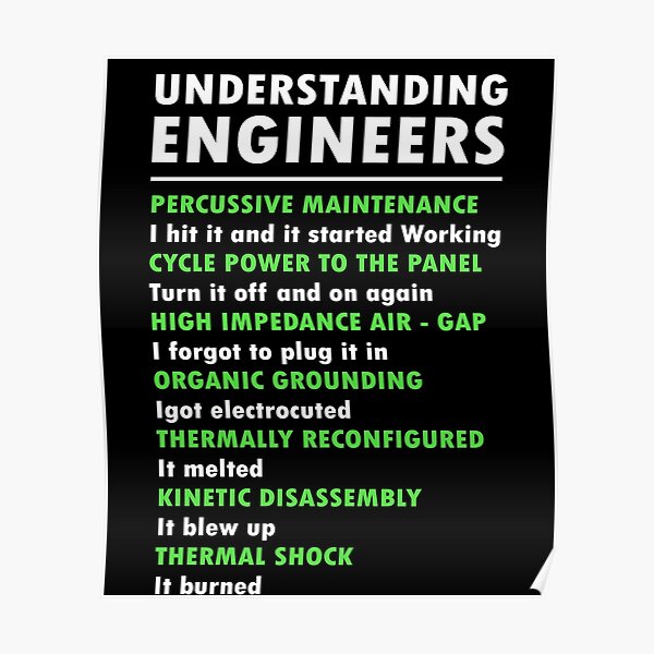 "Understanding Engineers solving problems " Poster for Sale by adam07 ...