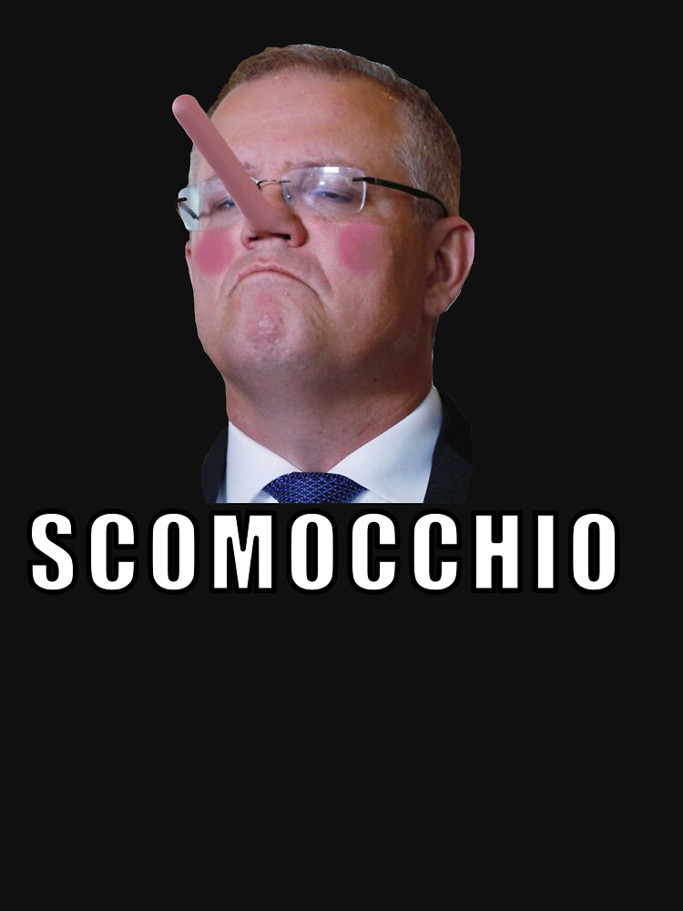 "Scott Morrison Scomocchio Funny Trending Politician Face" T-shirt for ...