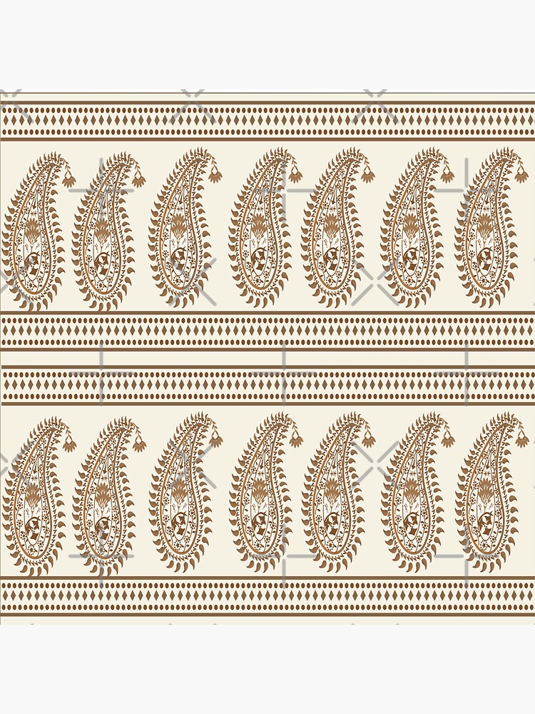 "Floral Aesthetic Ethnic Leaf Pattern Yellow, Cream and Brown ( Indian ...