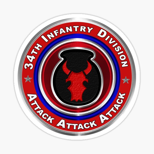 "34th Infantry Division " Sticker by SoldierAlways | Redbubble