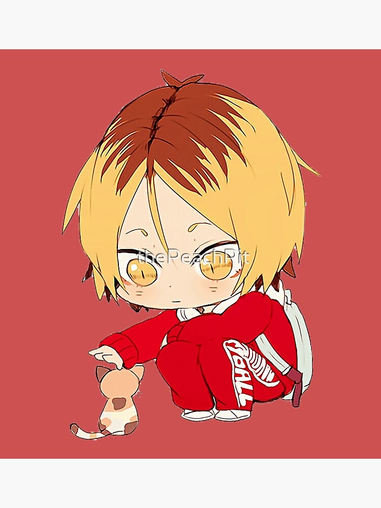 "Haikyu Kenma Kozume (with Cat) Chibi" Art Print by thePeachPit | Redbubble