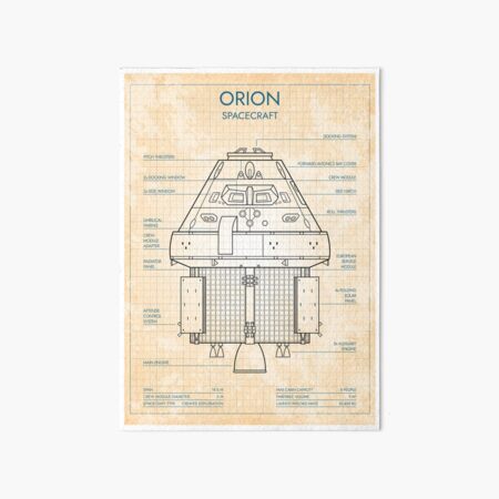 "Orion Spacecraft (Old Blue Grid)" Art Board Print for Sale by BGALAXY ...