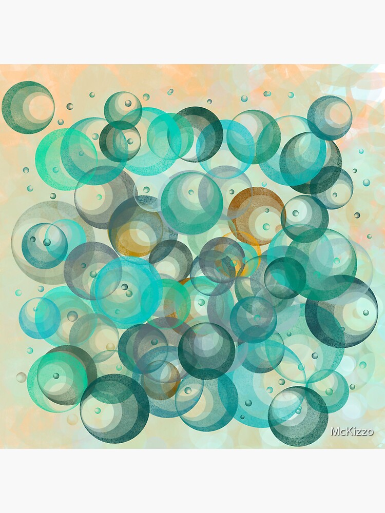 "MCM Vintage Retro Circle Design in Blues and Gold" Sticker for Sale by ...