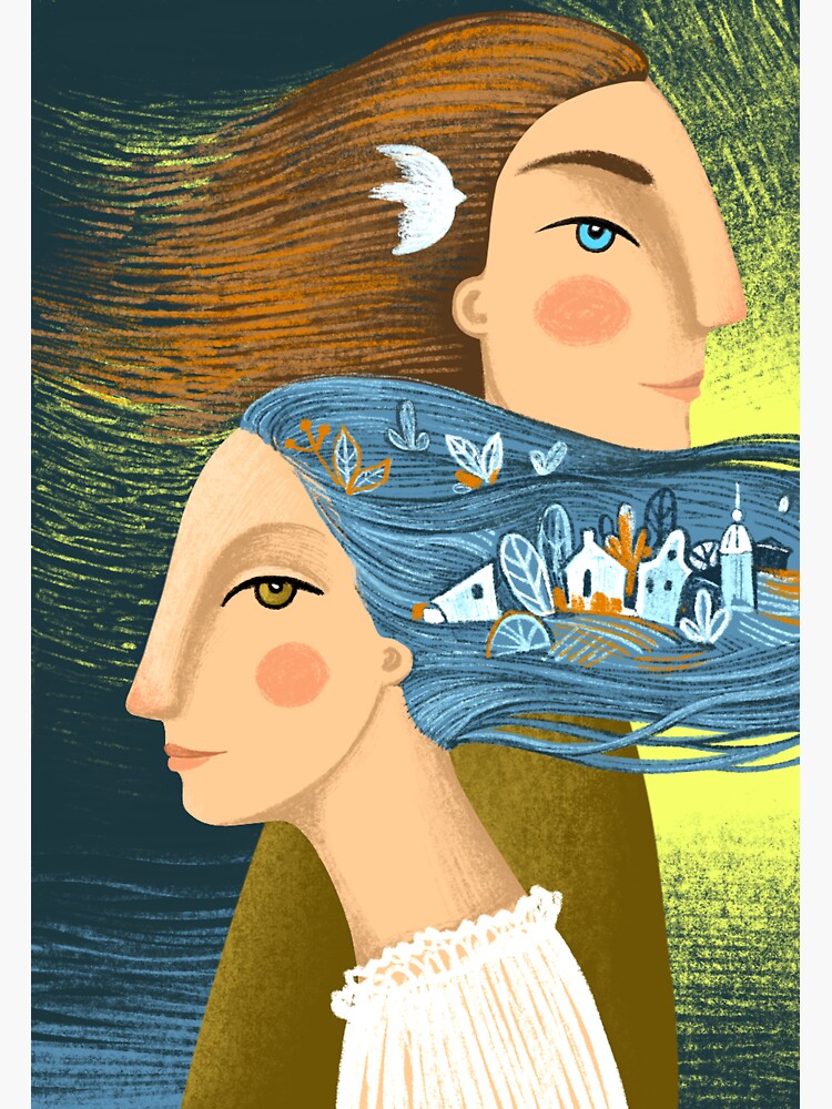 "Symbolic Love illustration" Sticker for Sale by Elenam-art | Redbubble