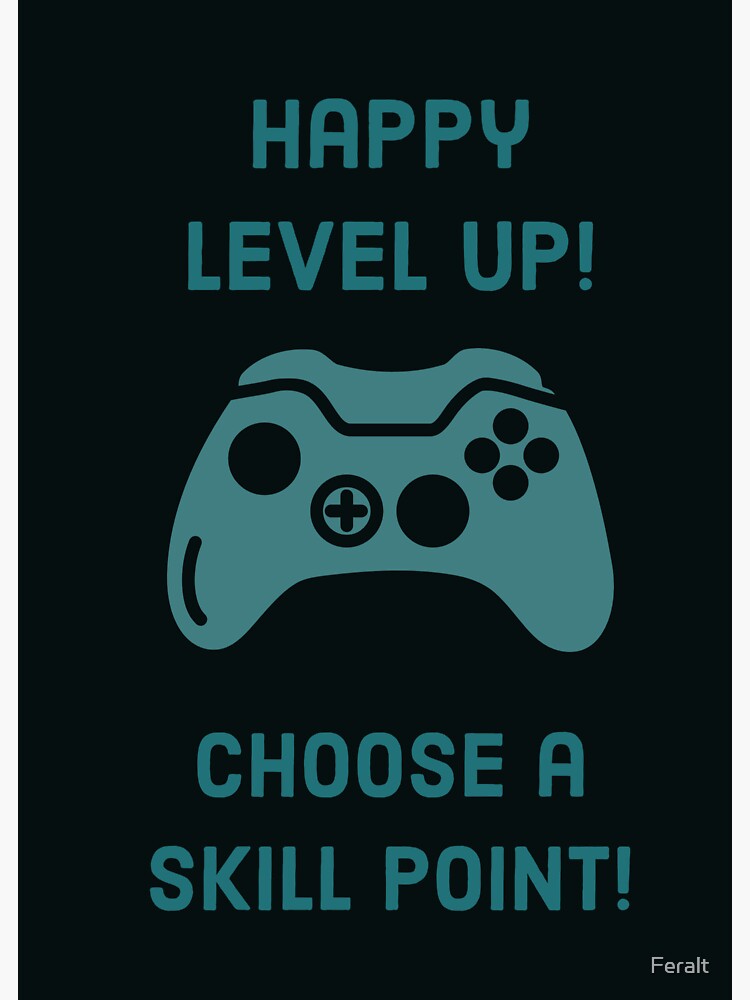 "Happy Level Up! - Happy Birthday Gamer" Sticker by Feralt | Redbubble