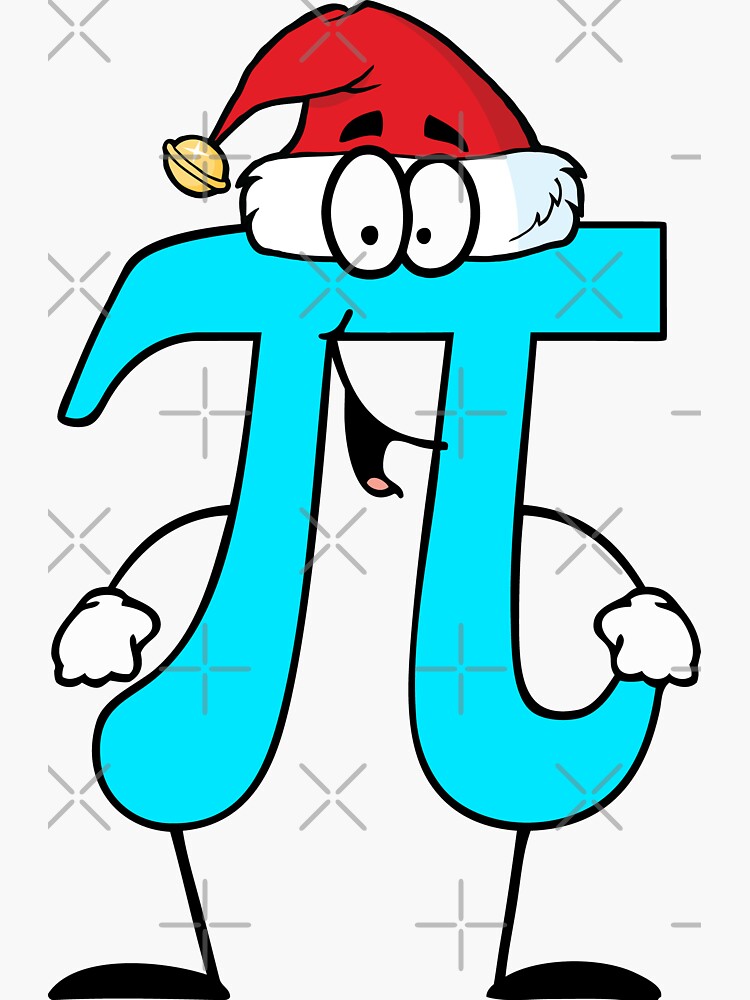 Pegatina «Dibujos animados de pi con un gorro de Papá Noel para ...