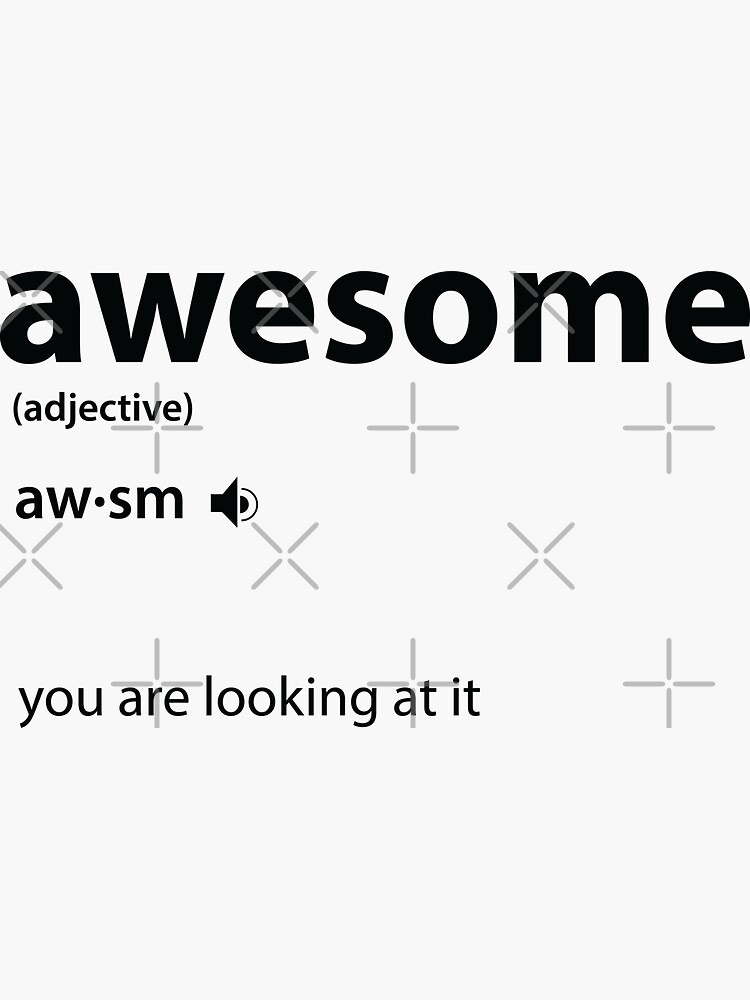 "awesome definition" Sticker for Sale by AficionadoShop | Redbubble