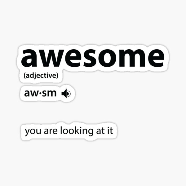 "awesome definition" Sticker for Sale by AficionadoShop | Redbubble