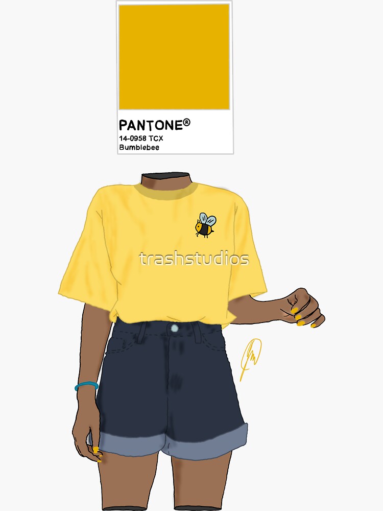 "Pantone Bumblebee" Sticker by trashstudios | Redbubble