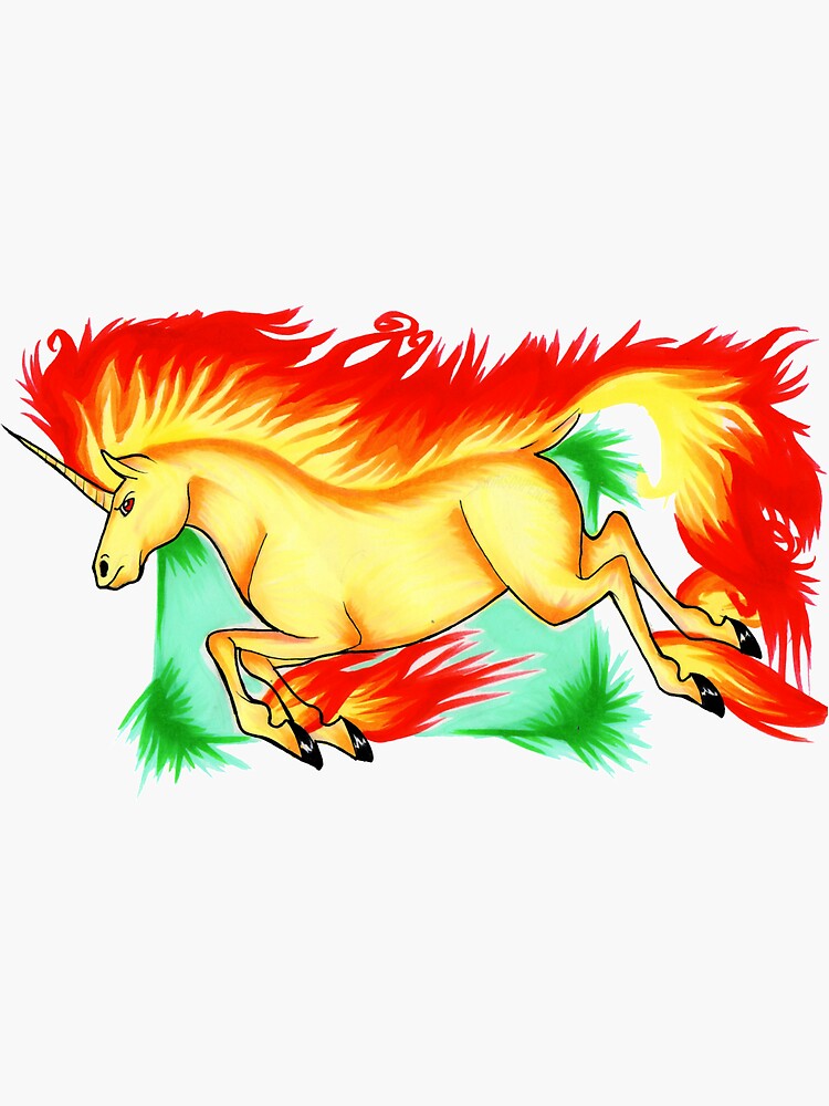".:Rapidash:." Sticker by CrimsonPencil94 | Redbubble