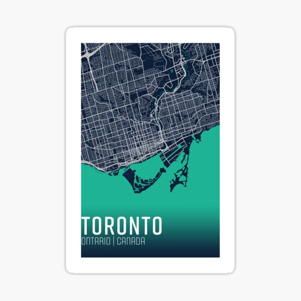"Toronto, Ontario CANADA" Sticker for Sale by OrbitMapArt | Redbubble