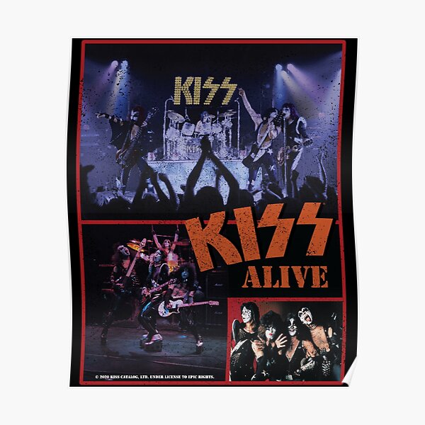 "KISS ALIVE Era Collage - Vintage Iron On Look" Poster by DivingDevils ...