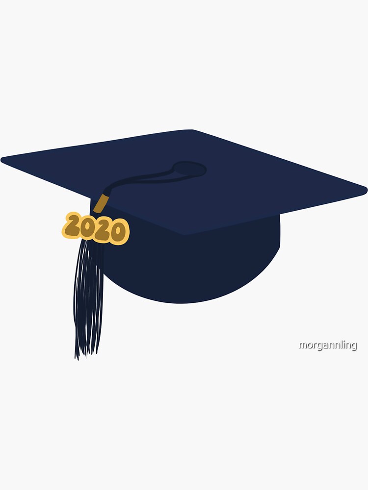 "2020 Navy Graduation Cap" Sticker for Sale by morgannling | Redbubble