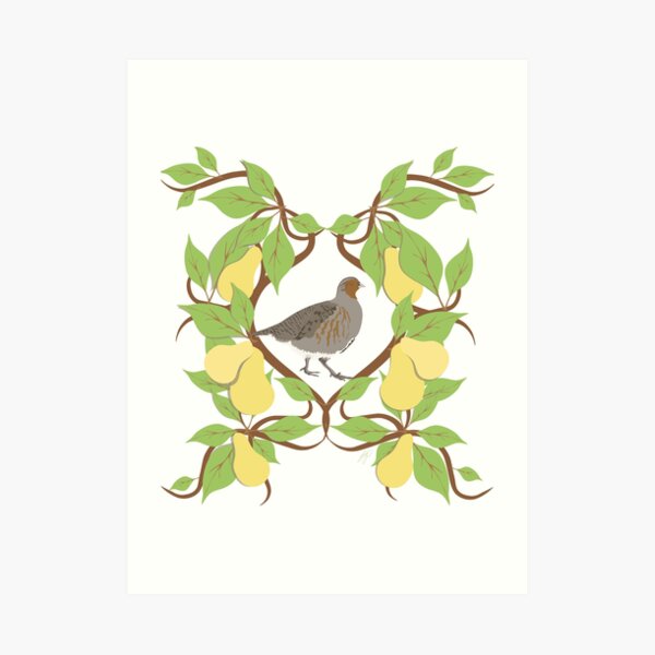 "12 Days of Christmas: A Partridge in a Pear Tree" Art Print by ...