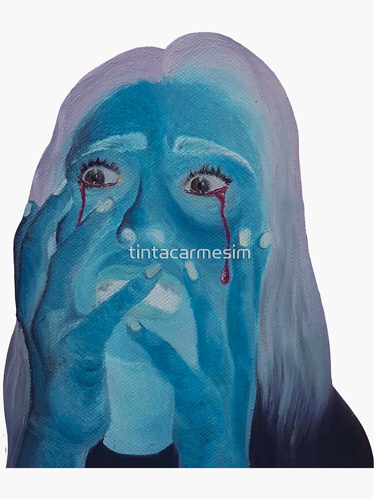 "acrylic painting in negative colors" Sticker for Sale by tintacarmesim ...