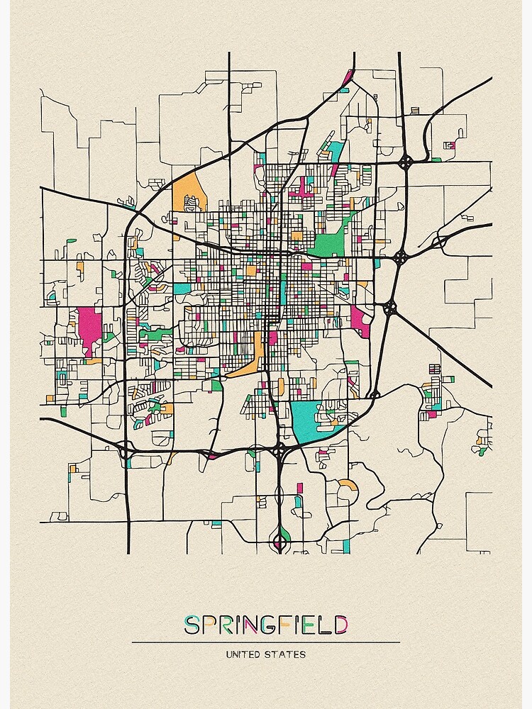Printable Street Map Of Springfield Il _Illinois State US PDF Vector