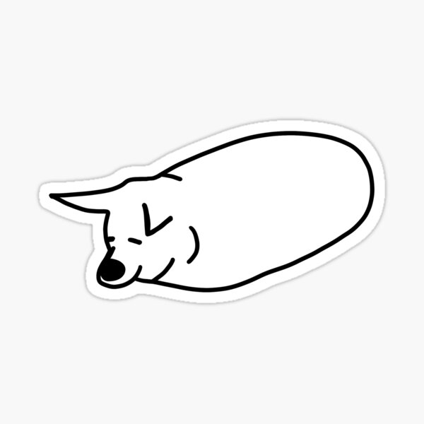 "Cute Doggo - Simple Lineart " Sticker for Sale by Lmichelle19 | Redbubble