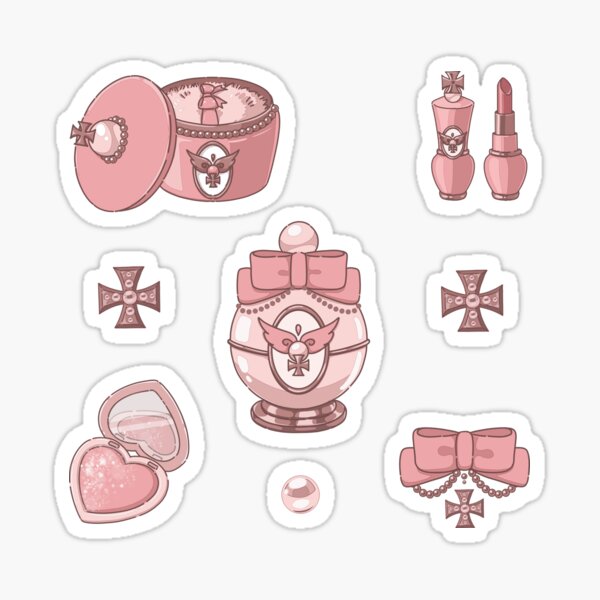 "Cute pink vintage style cosmetics " Sticker for Sale by AnGoArt ...