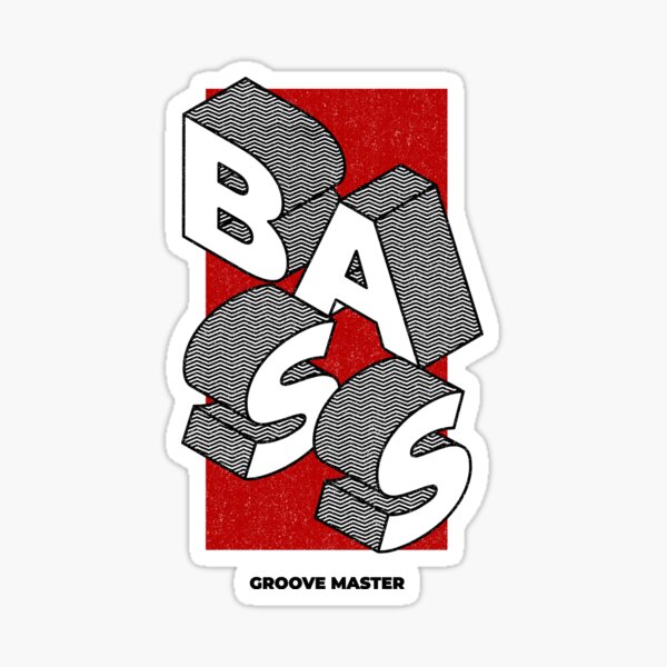 "BASS. Groove Master. 3D Lettering. Bass Player" Sticker by ...