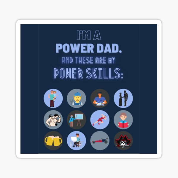 "Power dad" Sticker for Sale by Lights-Shadows | Redbubble