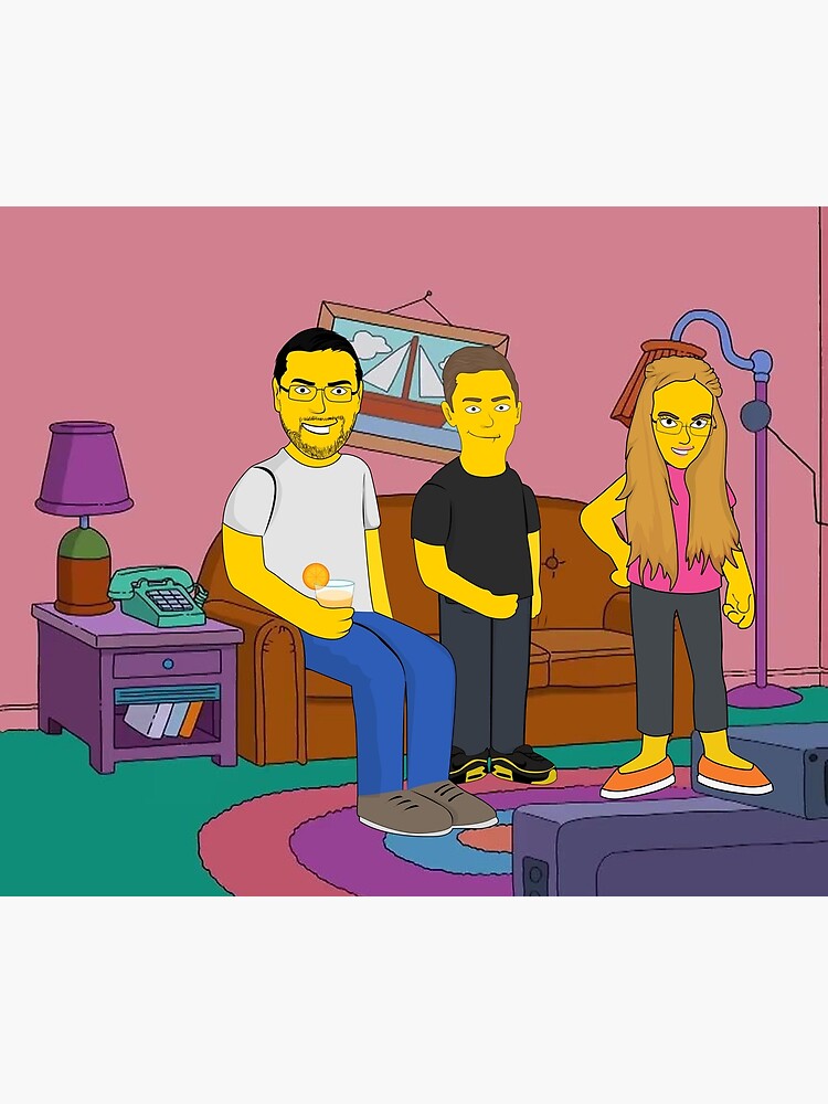 "Custom Family Picture (Simpsons Cartoon Style)" Framed Art Print for ...