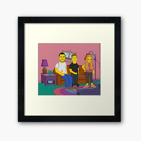 "Custom Family Picture (Simpsons Cartoon Style)" Framed Art Print for ...