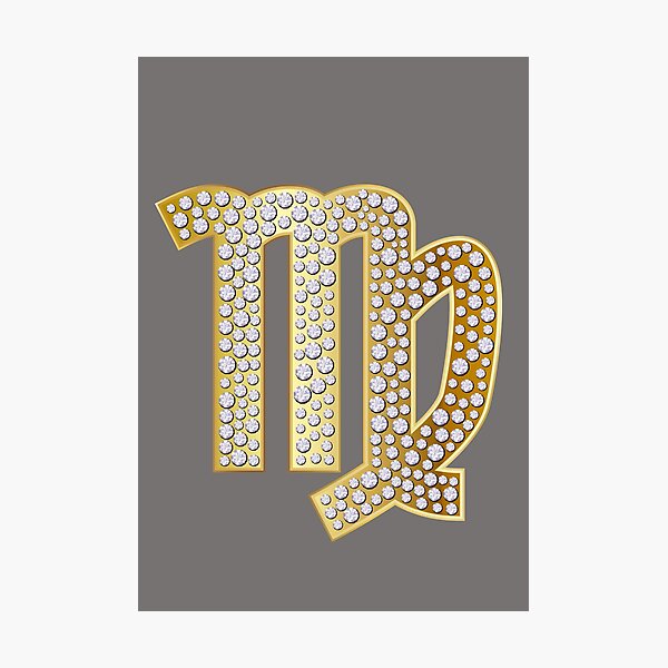 Lámina fotográfica «Una prueba de signo del zodiaco - Signo del zodiaco Virgo dorado» de Itz ...