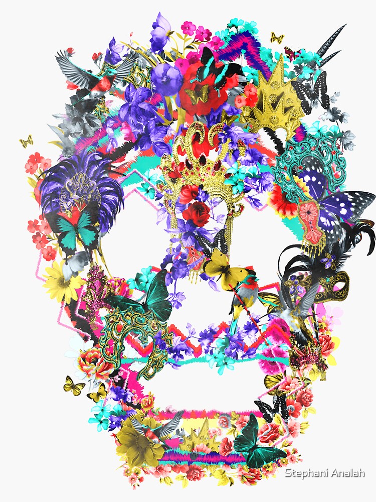 "Butterfly Skull Floral Spring Skeleton Pastel Gothic Festival ...