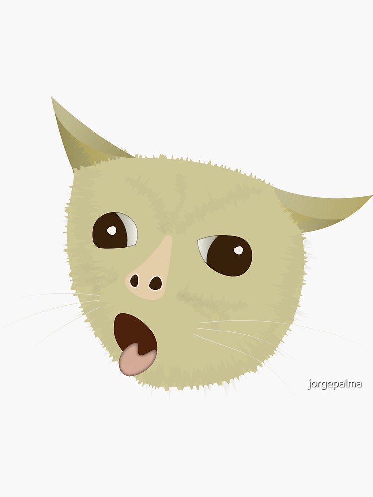 Pegatina «Ilustración de meme de gato tosiendo» de jorgepalma | Redbubble