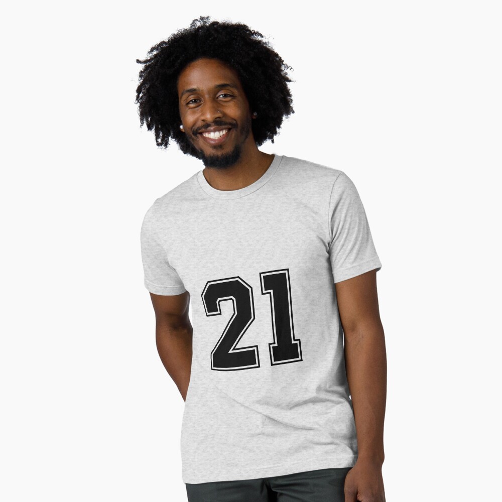 "21 American Football Classic Vintage Sport Jersey Number in black ...