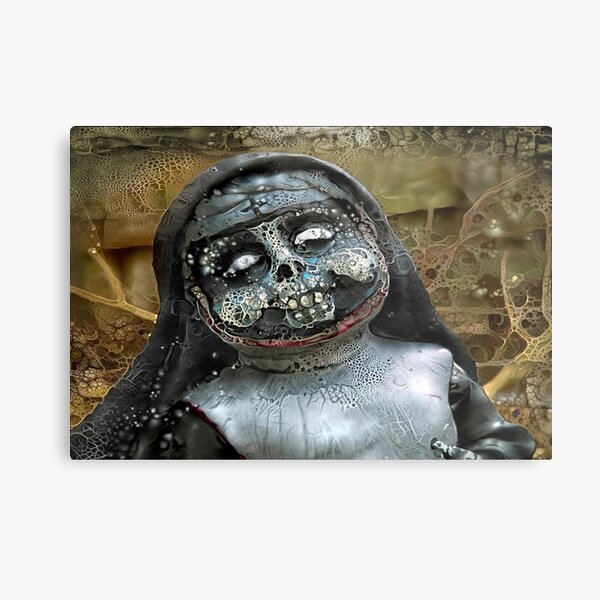 Lámina metálica «Monja de terror espeluznante | Surrealista Muerte ...