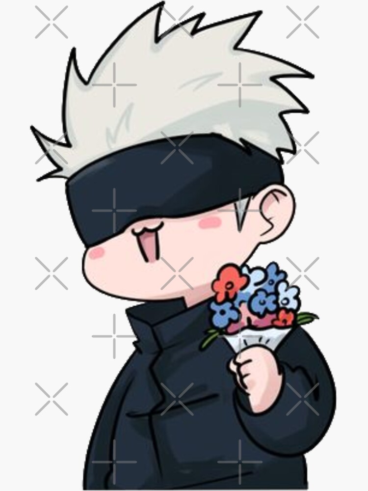 Pegatina «Satoru Gojo con flores» de NicolasVoney | Redbubble