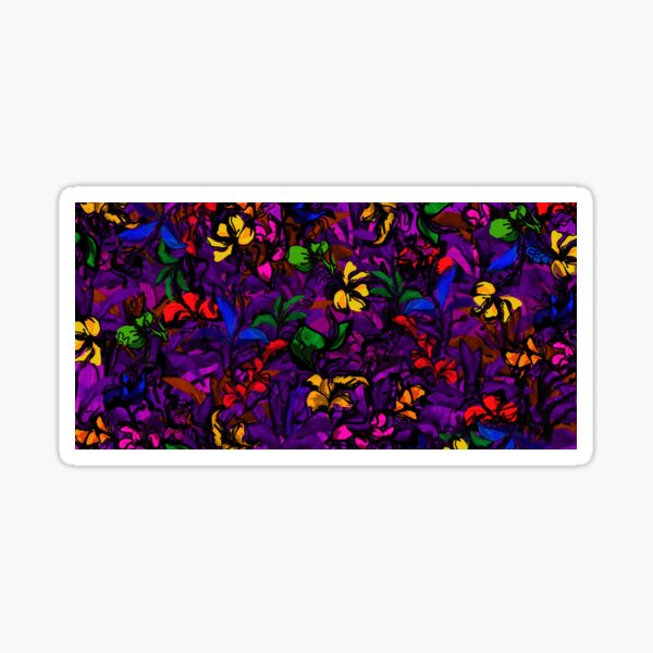 "Purple Flower Patch " Sticker by GinnyWhinny | Redbubble