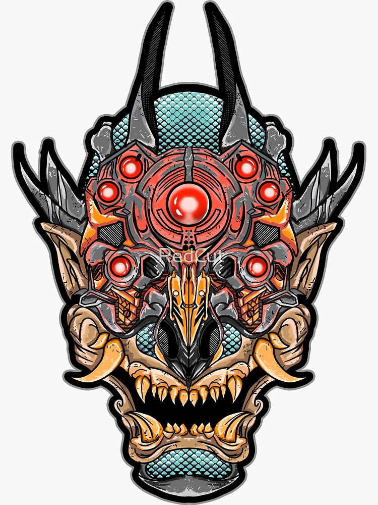 "Cyberpunk Samurai Gifts Mask Face Mask Maelstrom" Sticker for Sale by ...