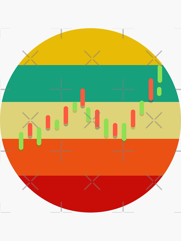 "Stock market candle stick retro background" Sticker for Sale by ...