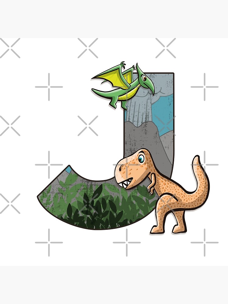 "Initial letter J with dinosaurs kids decoration" Photographic Print ...