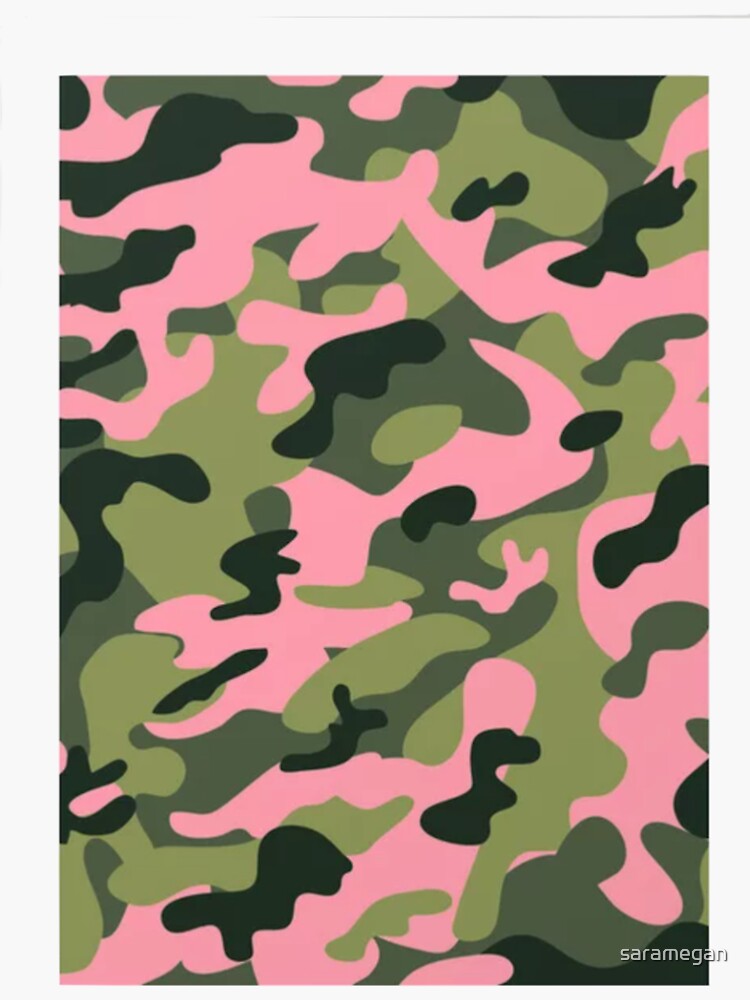 "pink and green camo" Sticker for Sale by saramegan | Redbubble