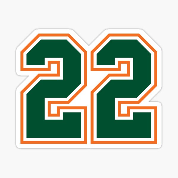 "22 Jersey Number Number twenty-two Straight From Miami" Sticker for ...