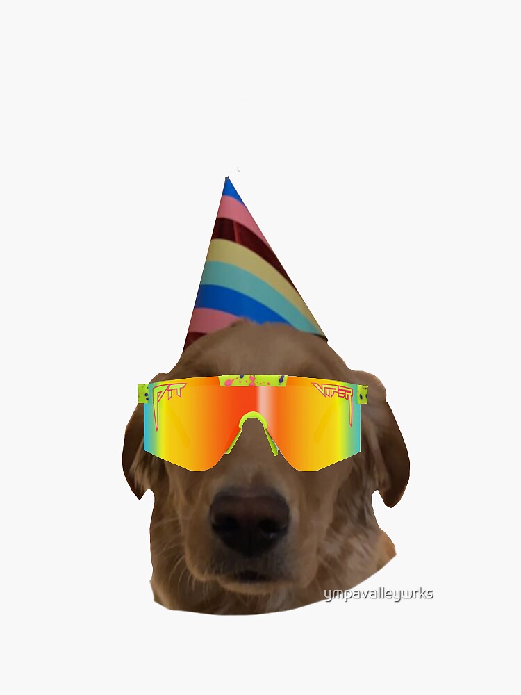 "Dog Pit Viper Party Hat" Sticker by ympavalleywrks | Redbubble