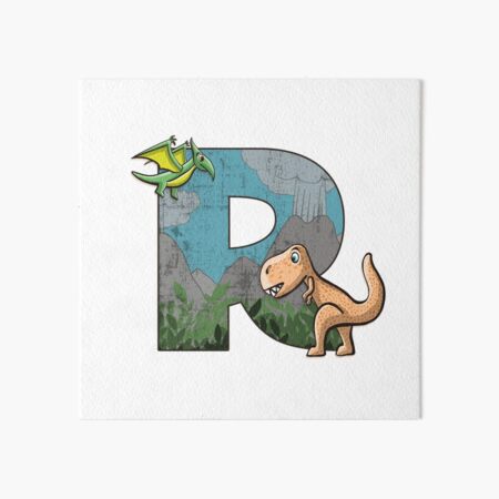 "Initial letter R with dinosaurs kids decoration" Art Board Print by ...