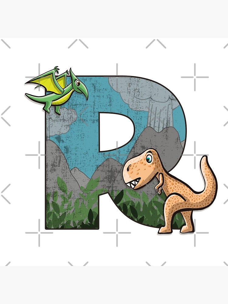 "Initial letter R with dinosaurs kids decoration" Poster by Between ...