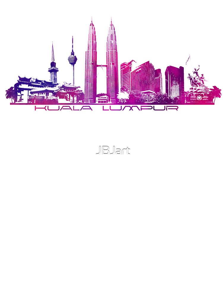 "Kuala Lumpur skyline purple" Kids T-Shirt for Sale by JBJart | Redbubble