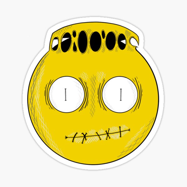 "Creepy Smiley Face Emoji Comic Art" Sticker for Sale by JPN4Design ...